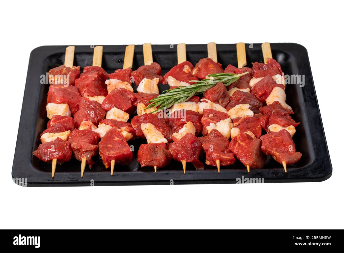 Uncooked lamb skewers Cut Out Stock Images & Pictures - Alamy