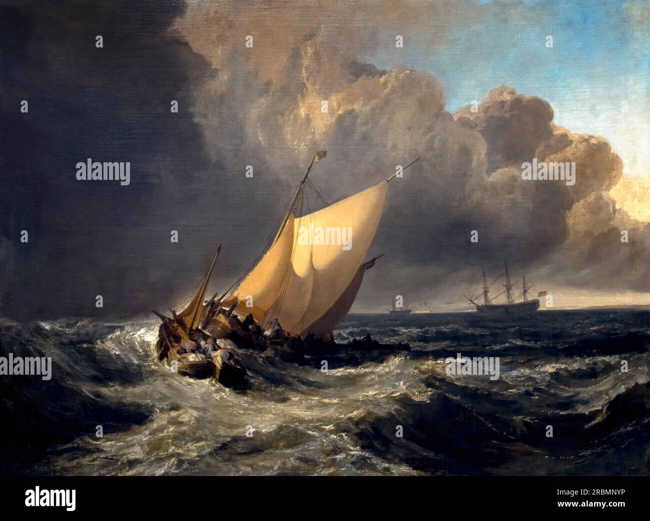 Dutch Boats in a Gale, Bridgewater Sea Piece, JMW Turner, 1801 Stock ...