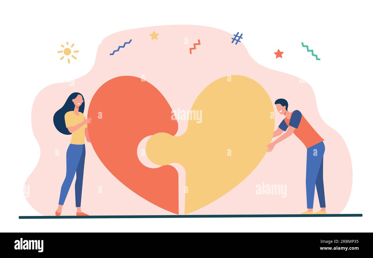 Puzzle love heart halves hi-res stock photography and images - Alamy