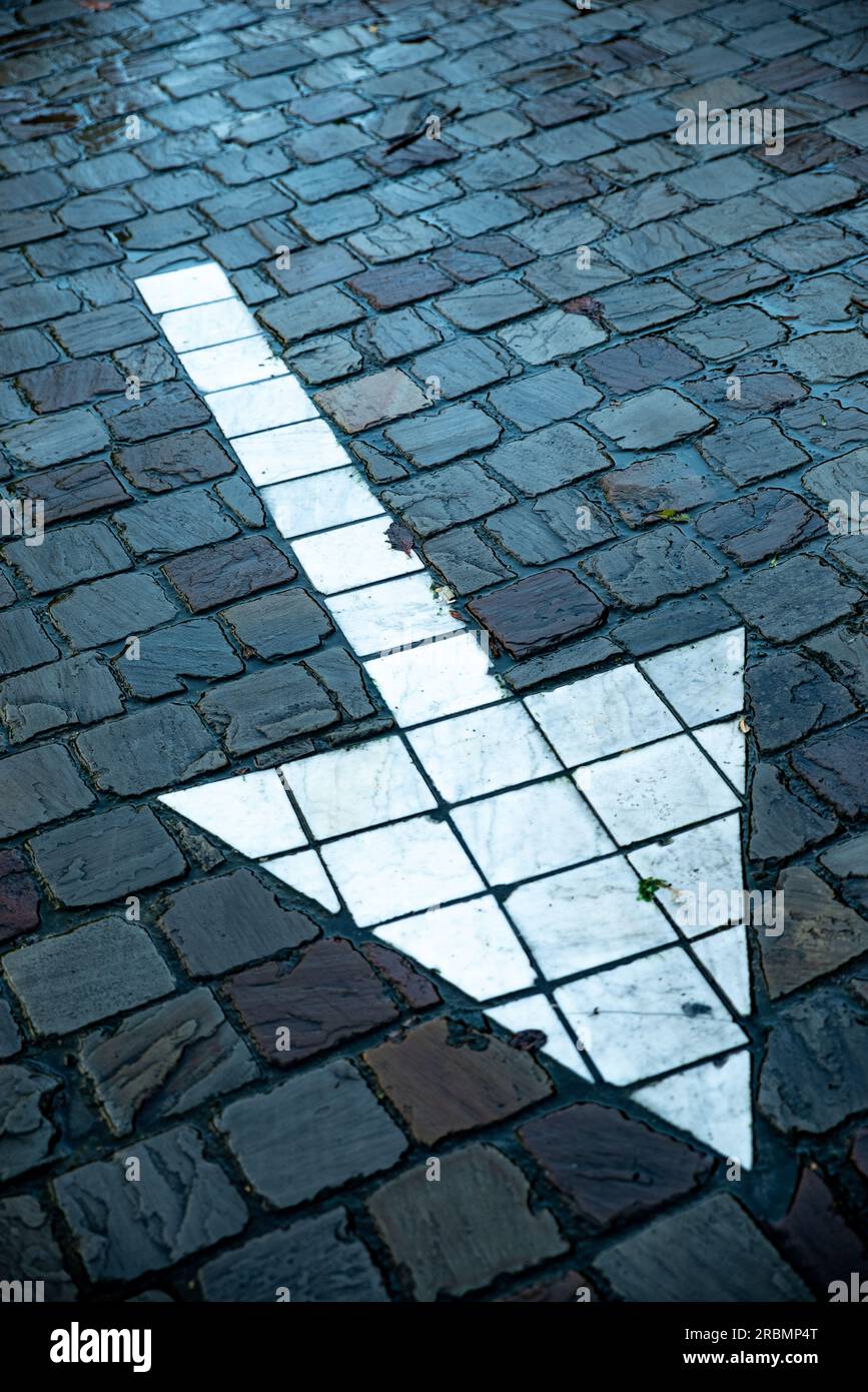 Pavement marking arrow hi-res stock photography and images - Alamy