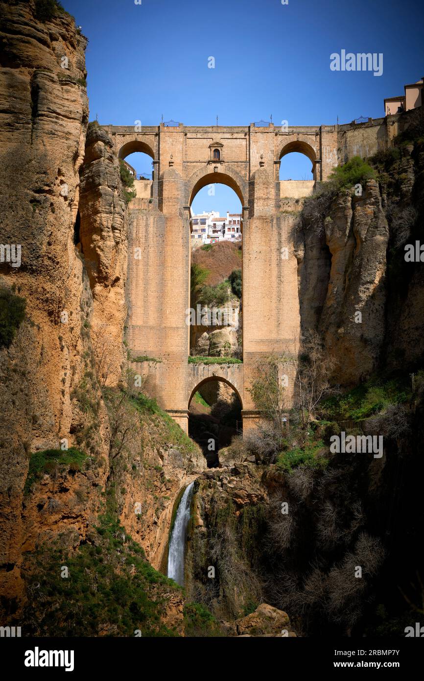 Stunning view of the famous New Bridge of Ronda, Andalusia, Spain Stock ...