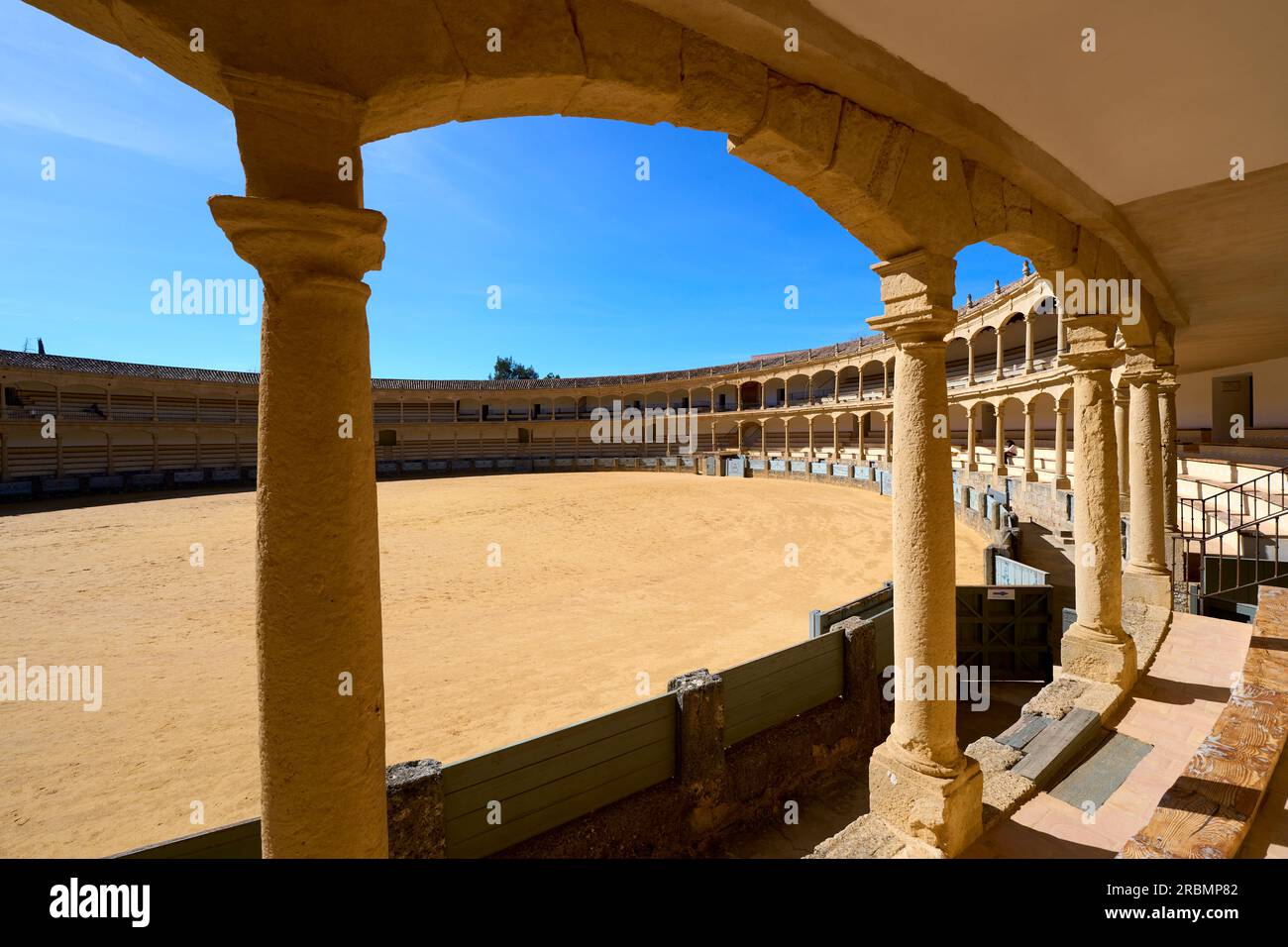 famous old bullfighting arena in Ronda, Andalusia, Spain Stock Photo ...