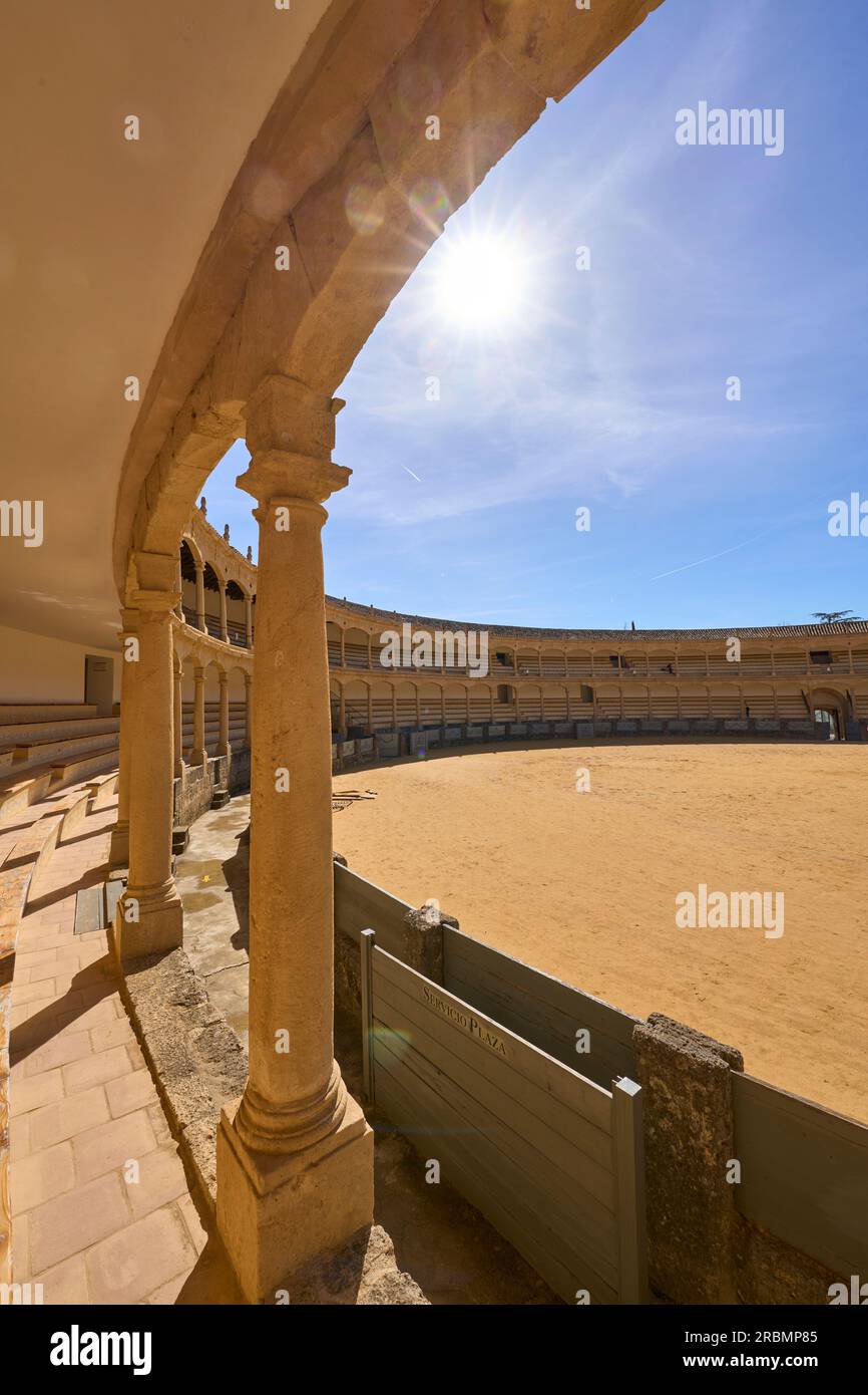 famous old bullfighting arena in Ronda, Andalusia, Spain Stock Photo ...