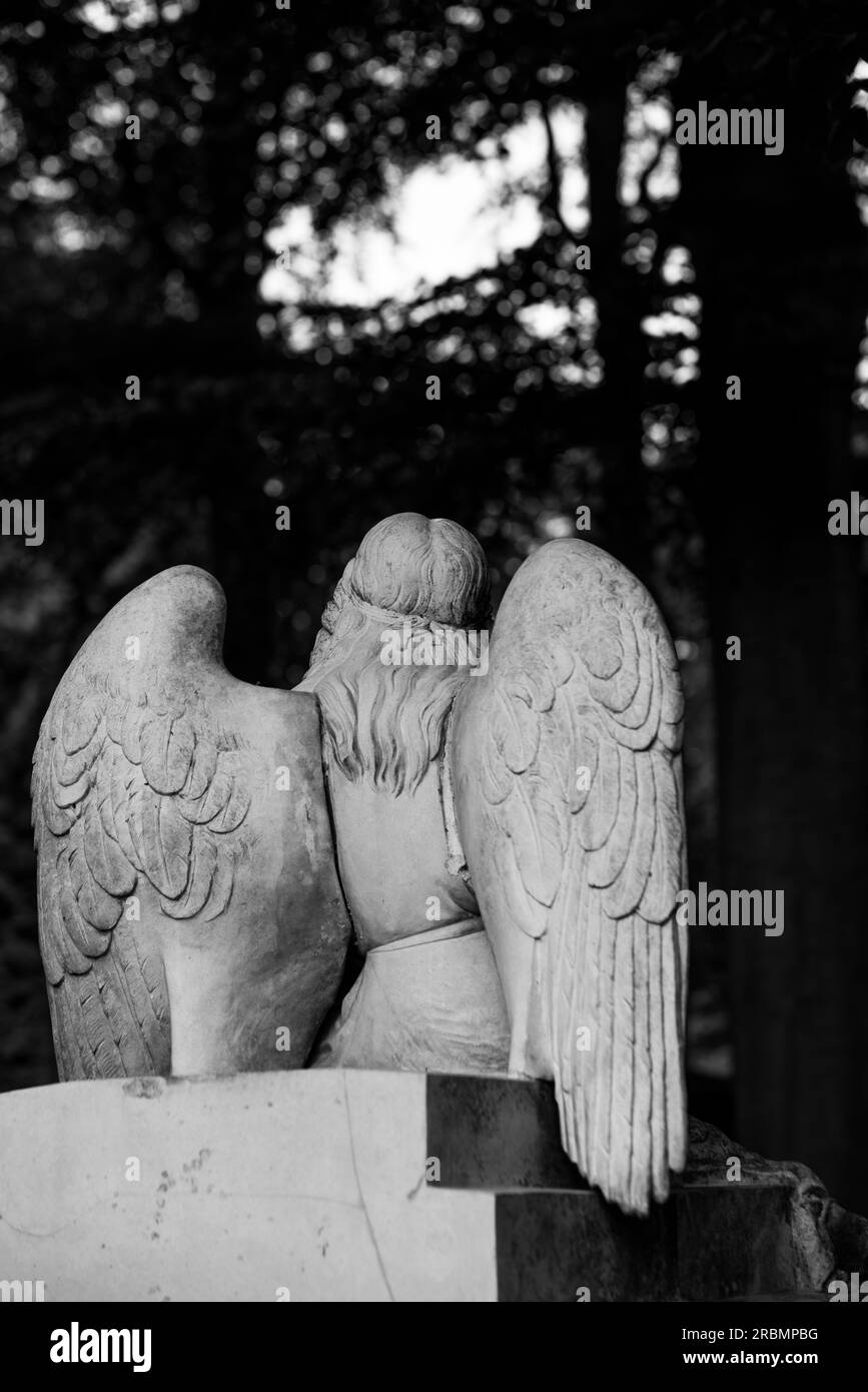 Angel statue concept Black and White Stock Photos & Images - Alamy