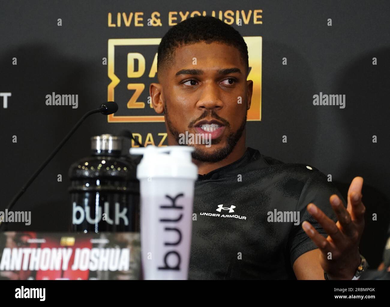 Anthony Joshua during a press conference at the Hilton London Syon Park ...