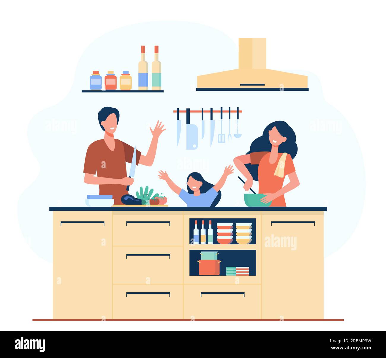 Family cooking kitchen mother Cut Out Stock Images & Pictures - Alamy