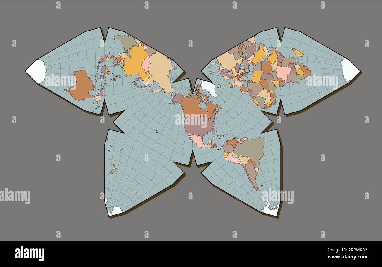 Blank World Map Waterman Butterfly Projection Stock Vector Image And Art Alamy