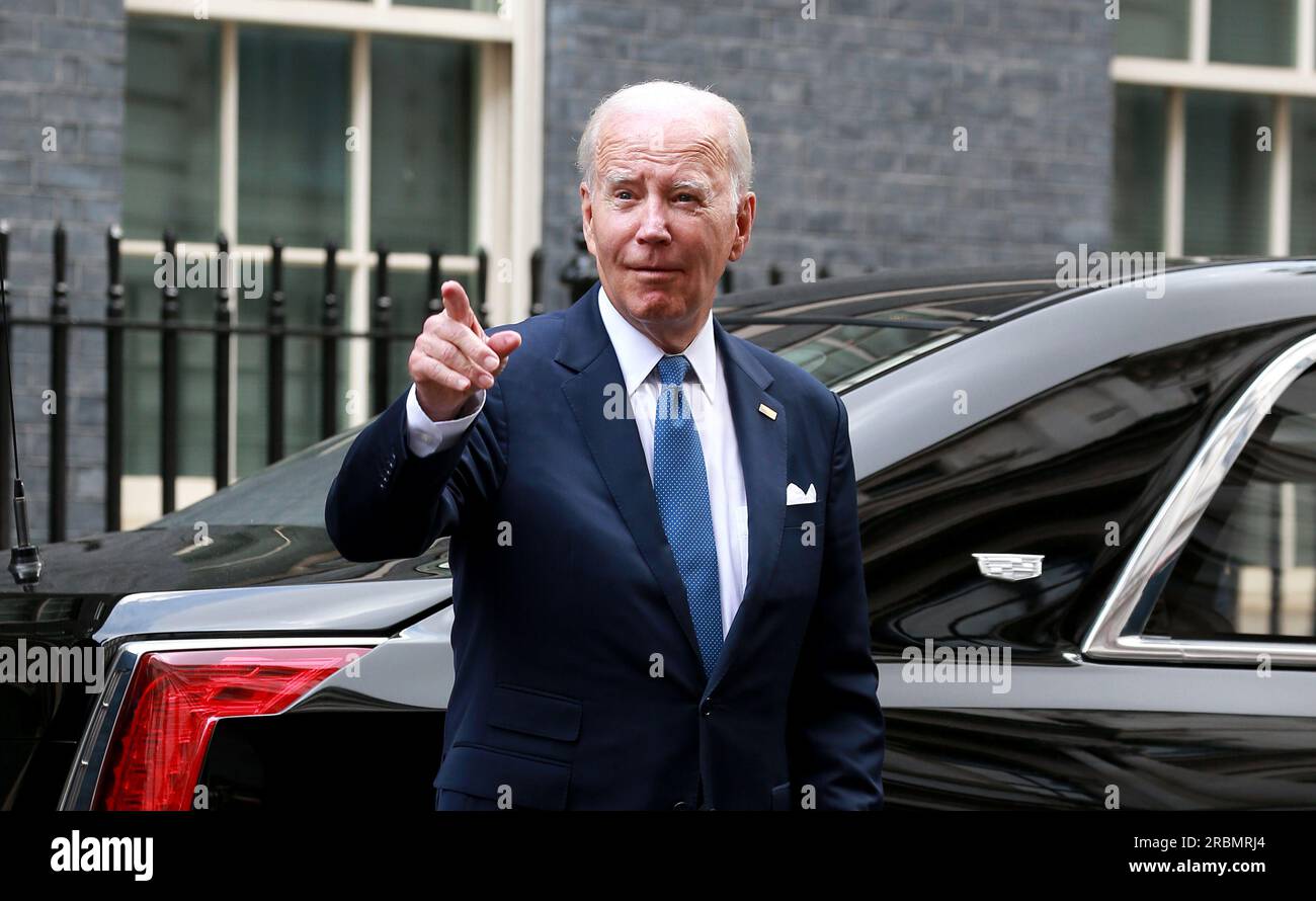 London, UK. 10th July, 2023. US President Joe Biden leaves 10 Downing ...