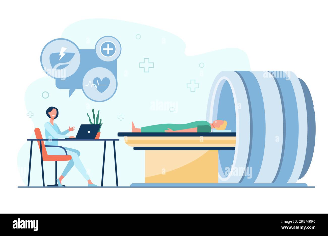 Female doctor brain scan Stock Vector Images - Alamy