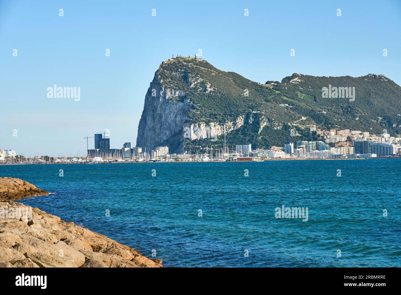 famous rock of Gibraltar at the southern spit of Europe, British ...