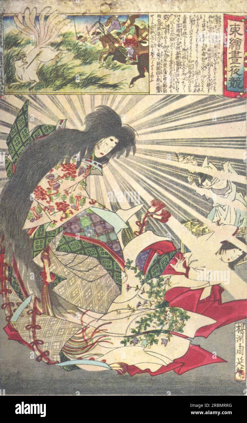 Nine tailed fox Tamamo no Mae, under her beautiful human form (down) by ...