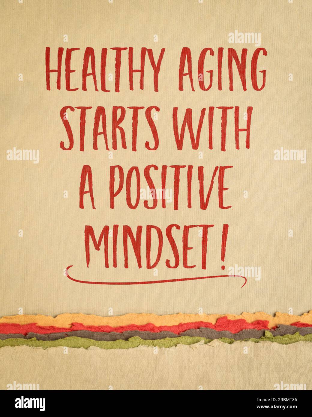 healthy aging starts with a positive mindset - inspirational note ...