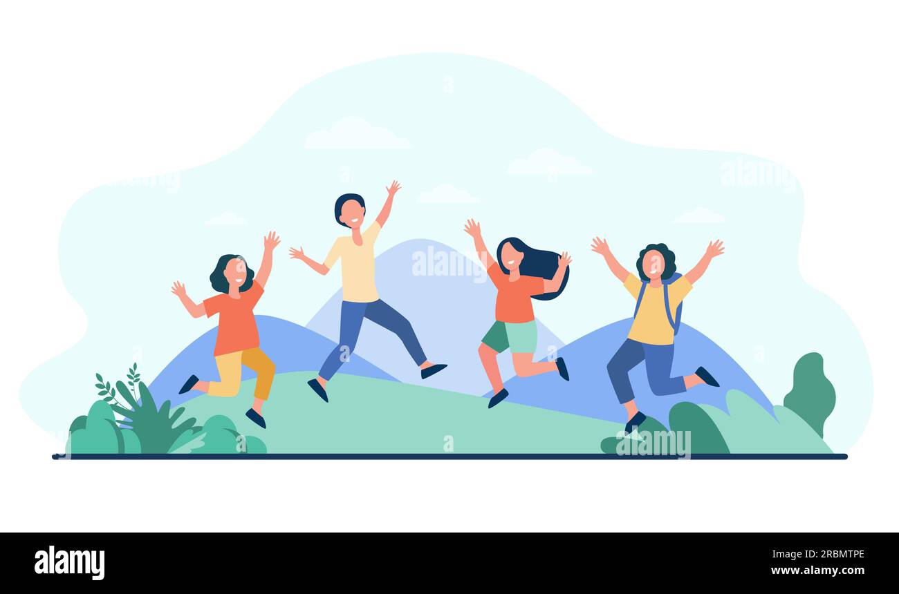 Group smiling school kids Stock Vector Images - Alamy