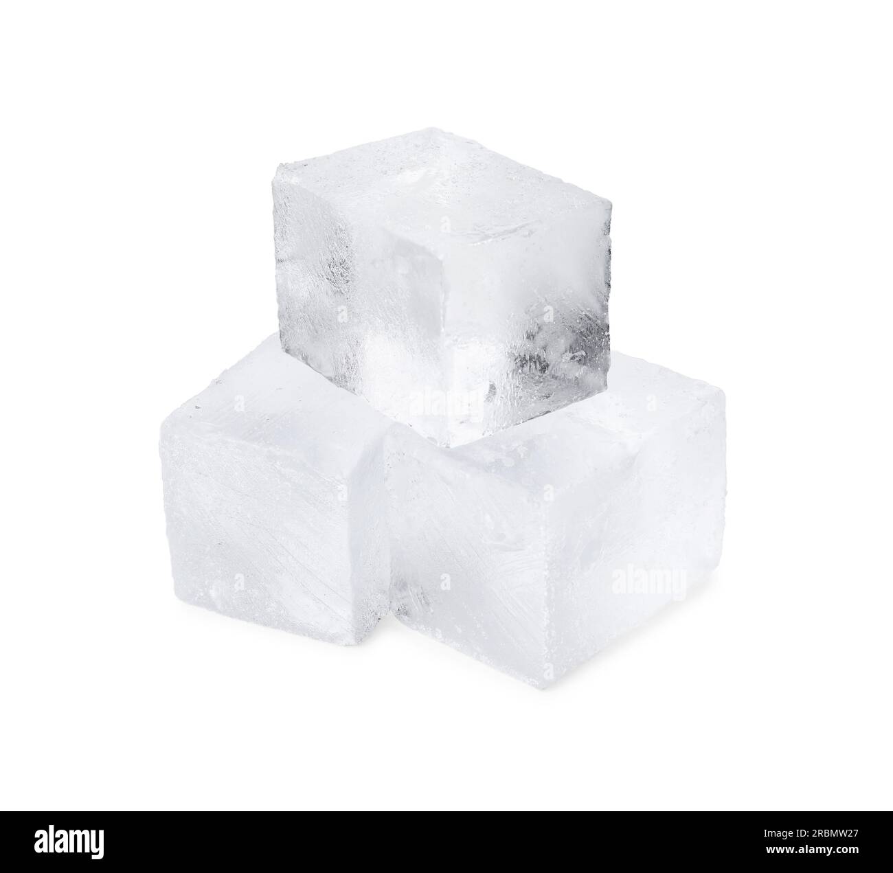Crystal clear ice cubes isolated on white Stock Photo - Alamy