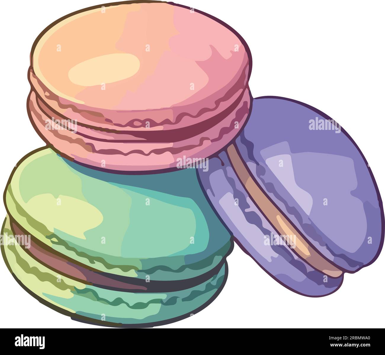 Gourmet macaroon stack, sweet Stock Vector Image & Art - Alamy
