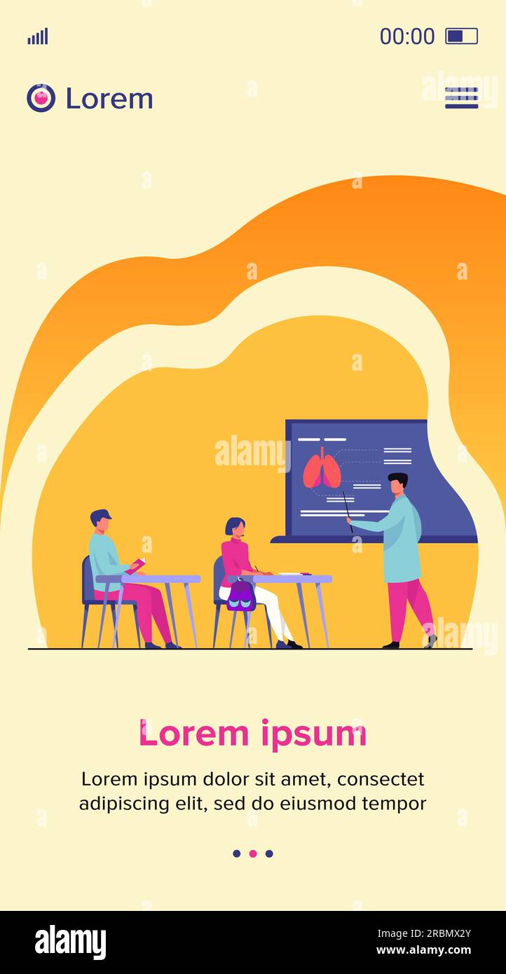 Medical professor presenting organ infographics to audience Stock ...