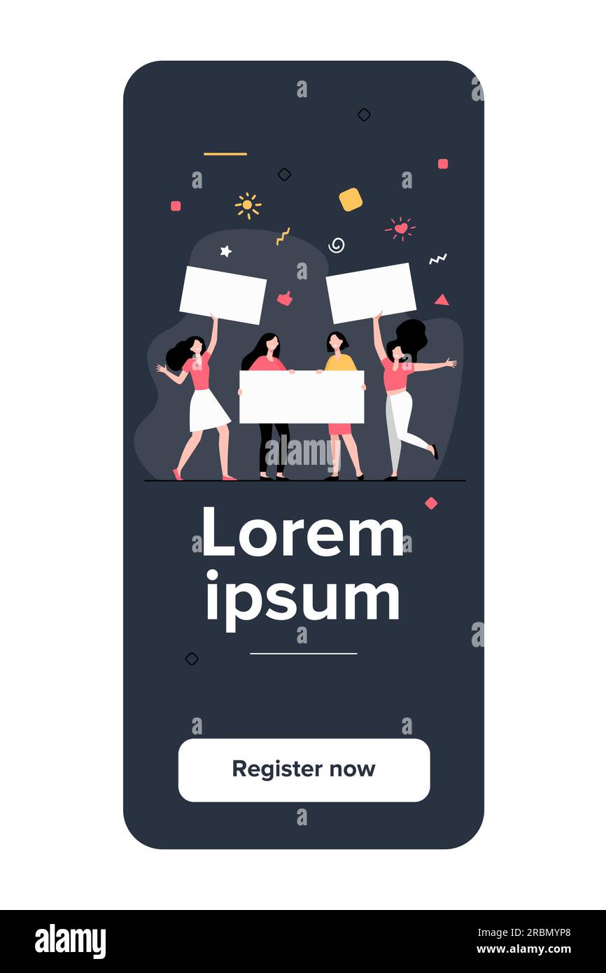 Democracy crowd people placards vector hi-res stock photography and ...