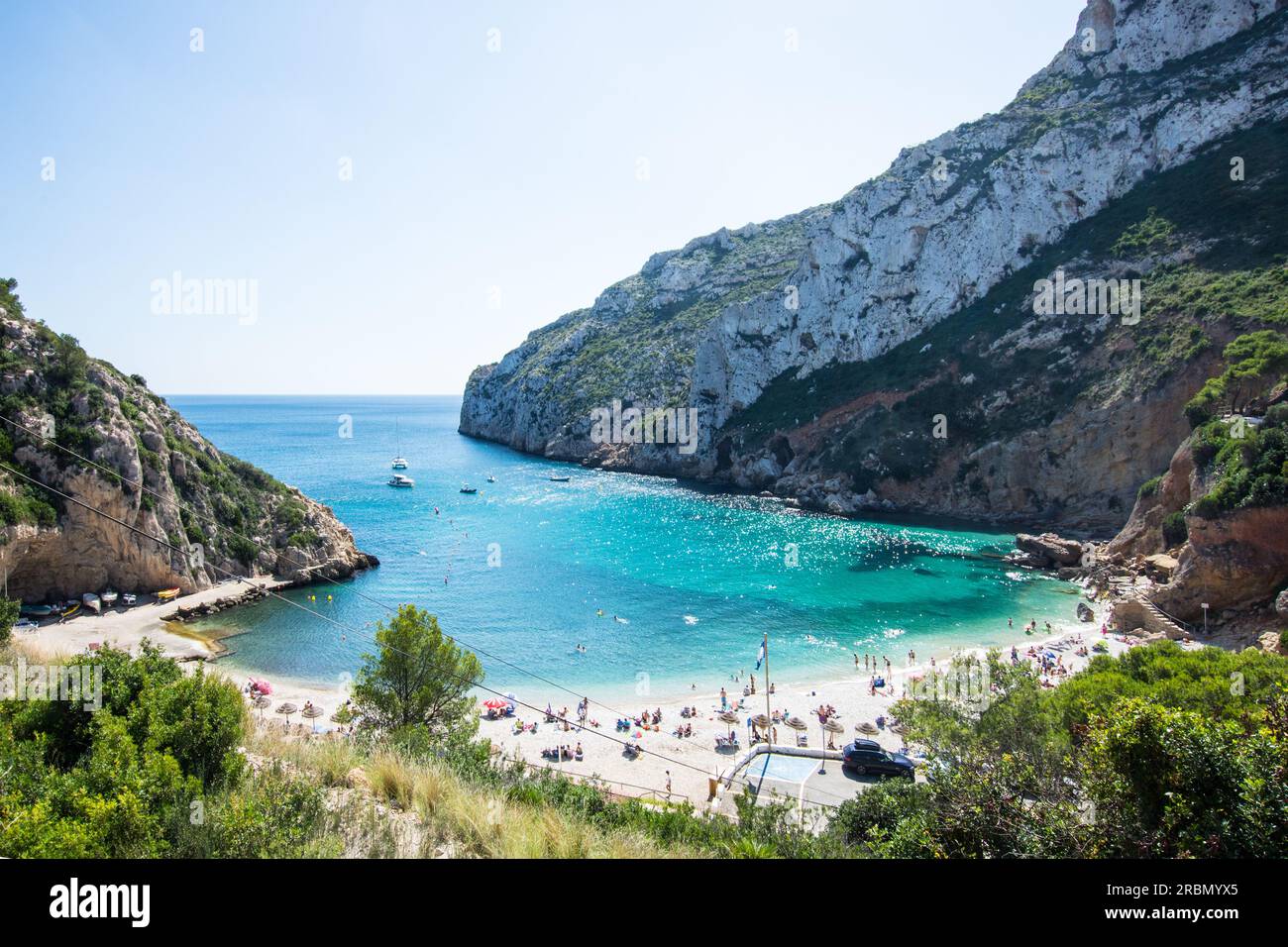 Bay la Granadella most beautiful bay of the Costa Blanca, Spain Stock ...