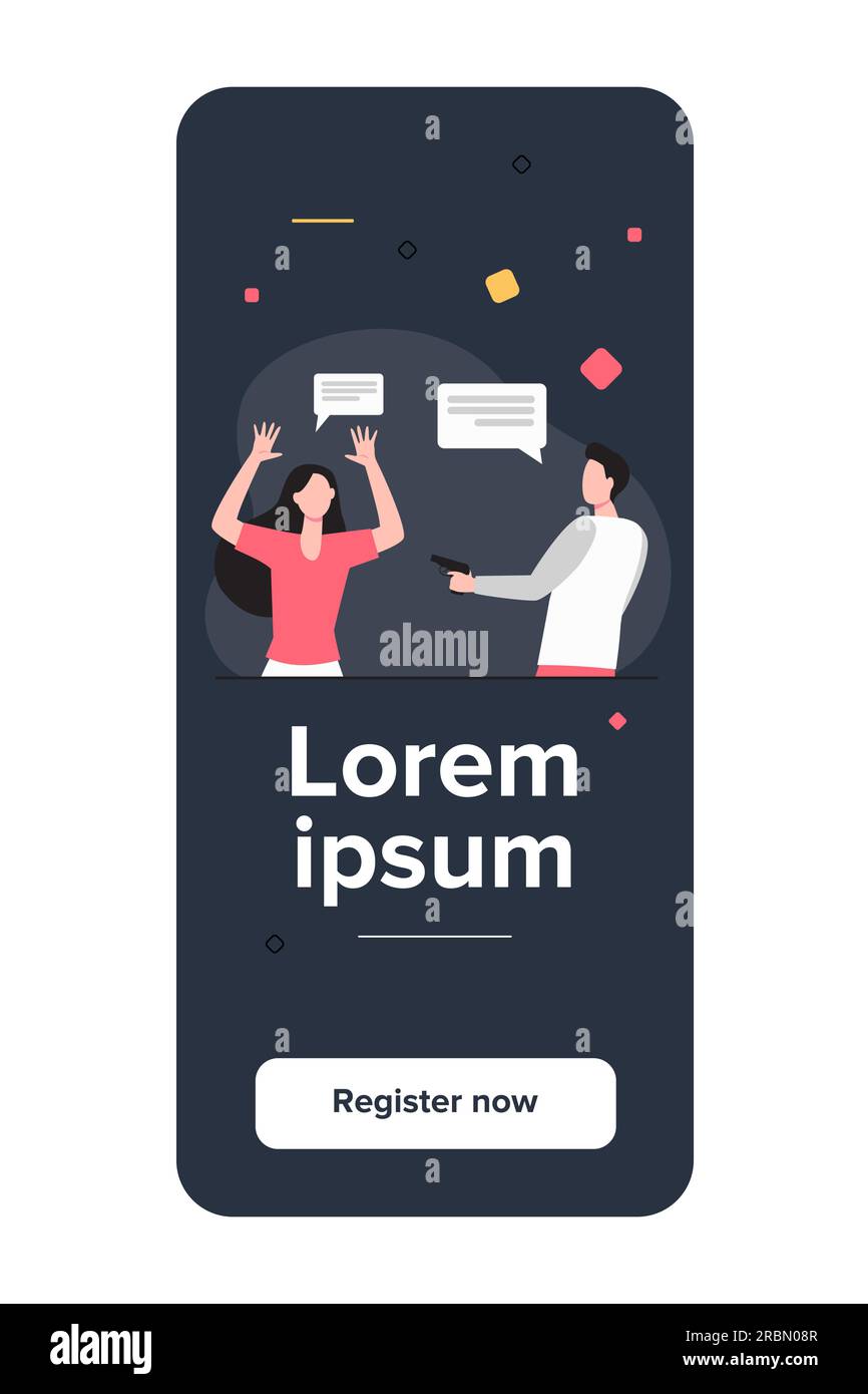 Angry guy threatening scary woman with gun Stock Vector Image & Art - Alamy