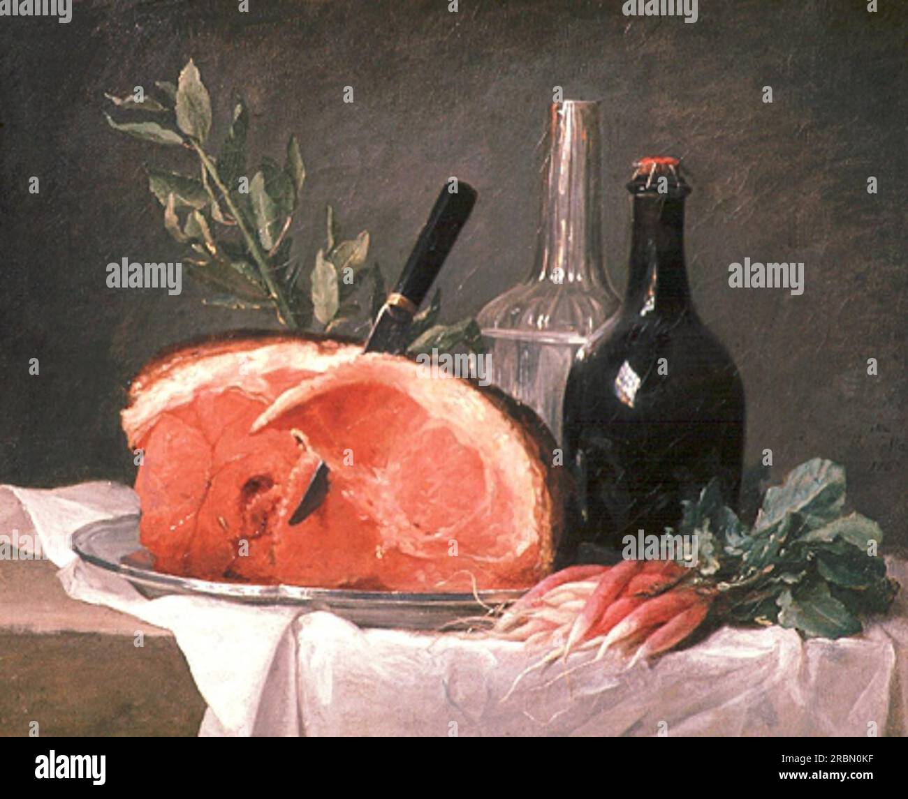 Still Life with a Ham 1767 by Anne Vallayer-Coster Stock Photo - Alamy