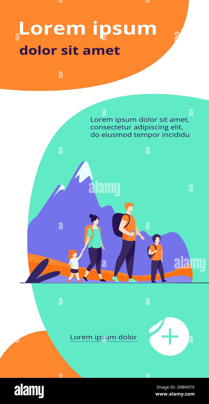 Happy active family walking outdoors Stock Vector Image & Art - Alamy