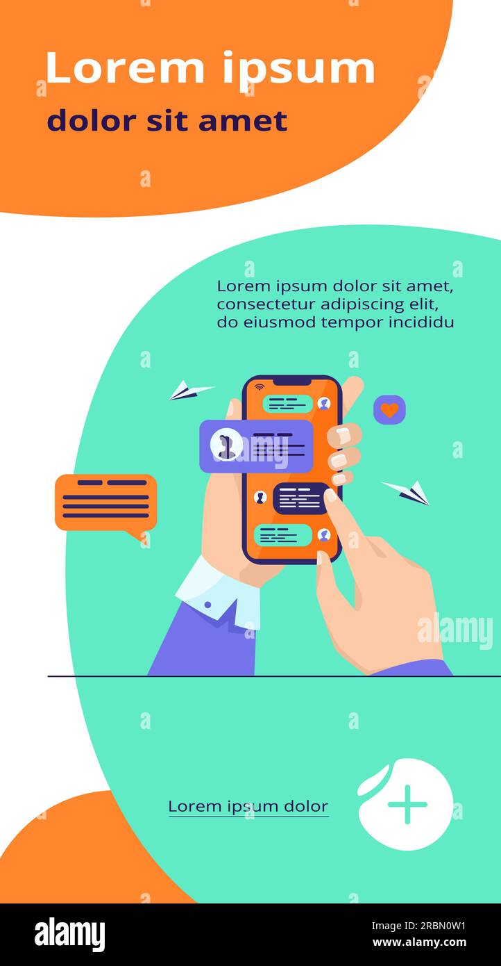 Human hand holding mobile phone with text messages Stock Vector Image ...