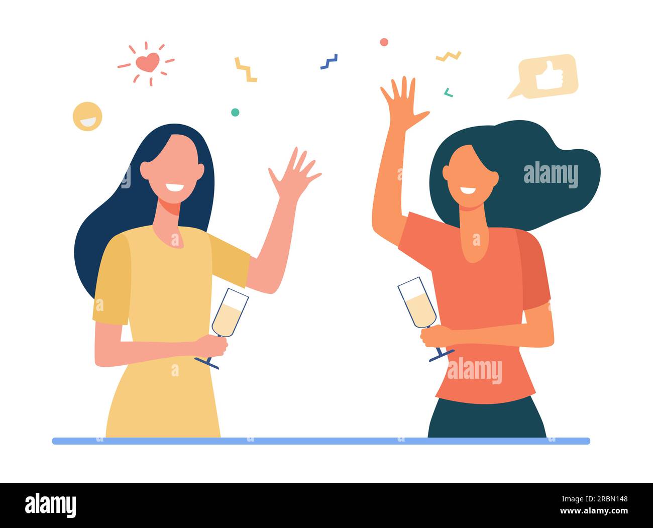 Two women drinking alcohol Stock Vector Images - Alamy