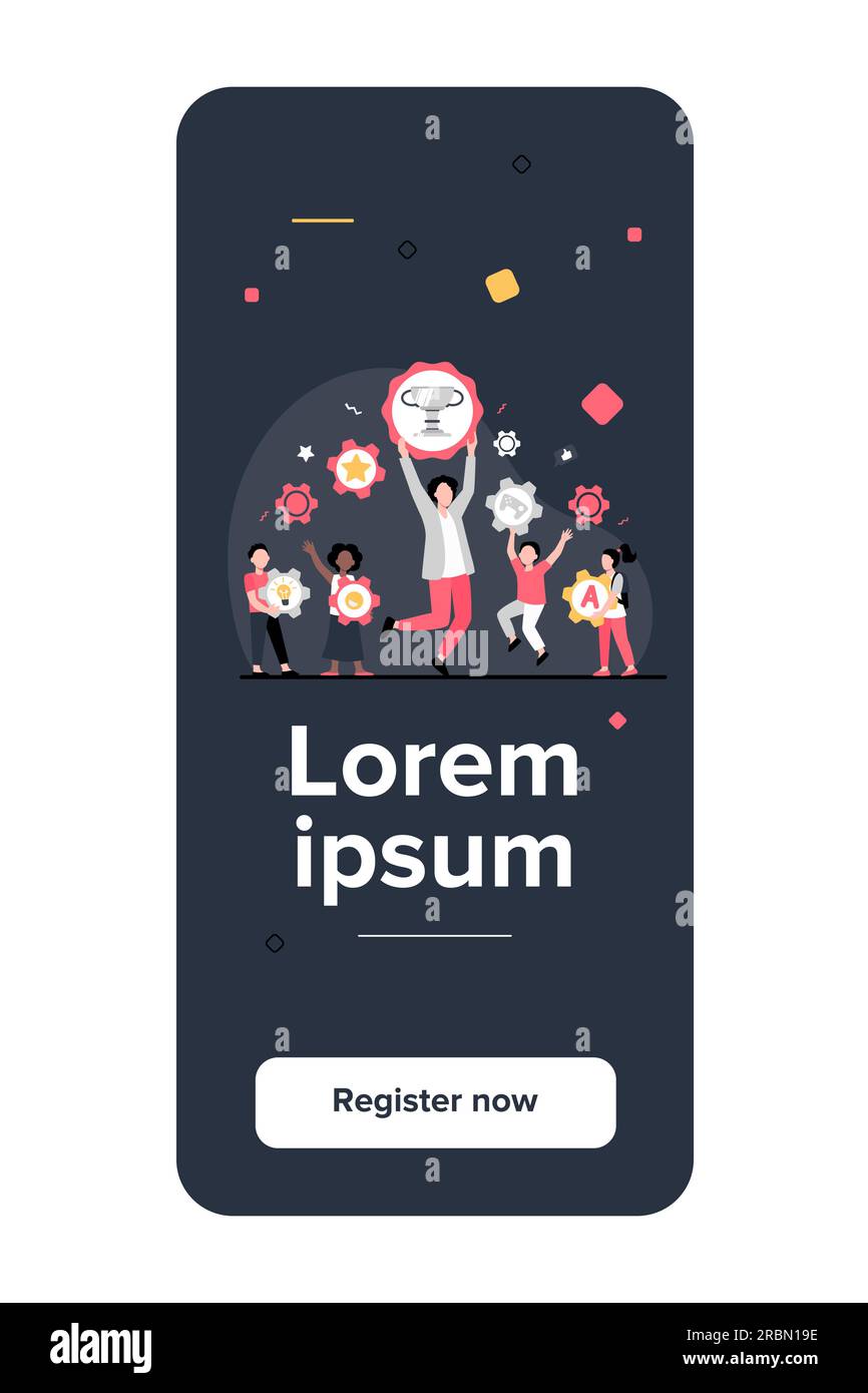 Winning and celebrating the gold medal Stock Vector Images - Alamy