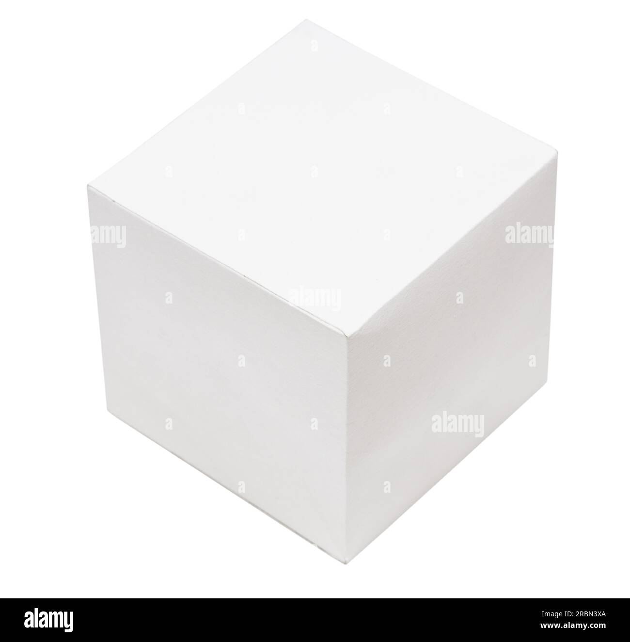 above view of hand-crafted from paper cube three-dimensional geometric ...