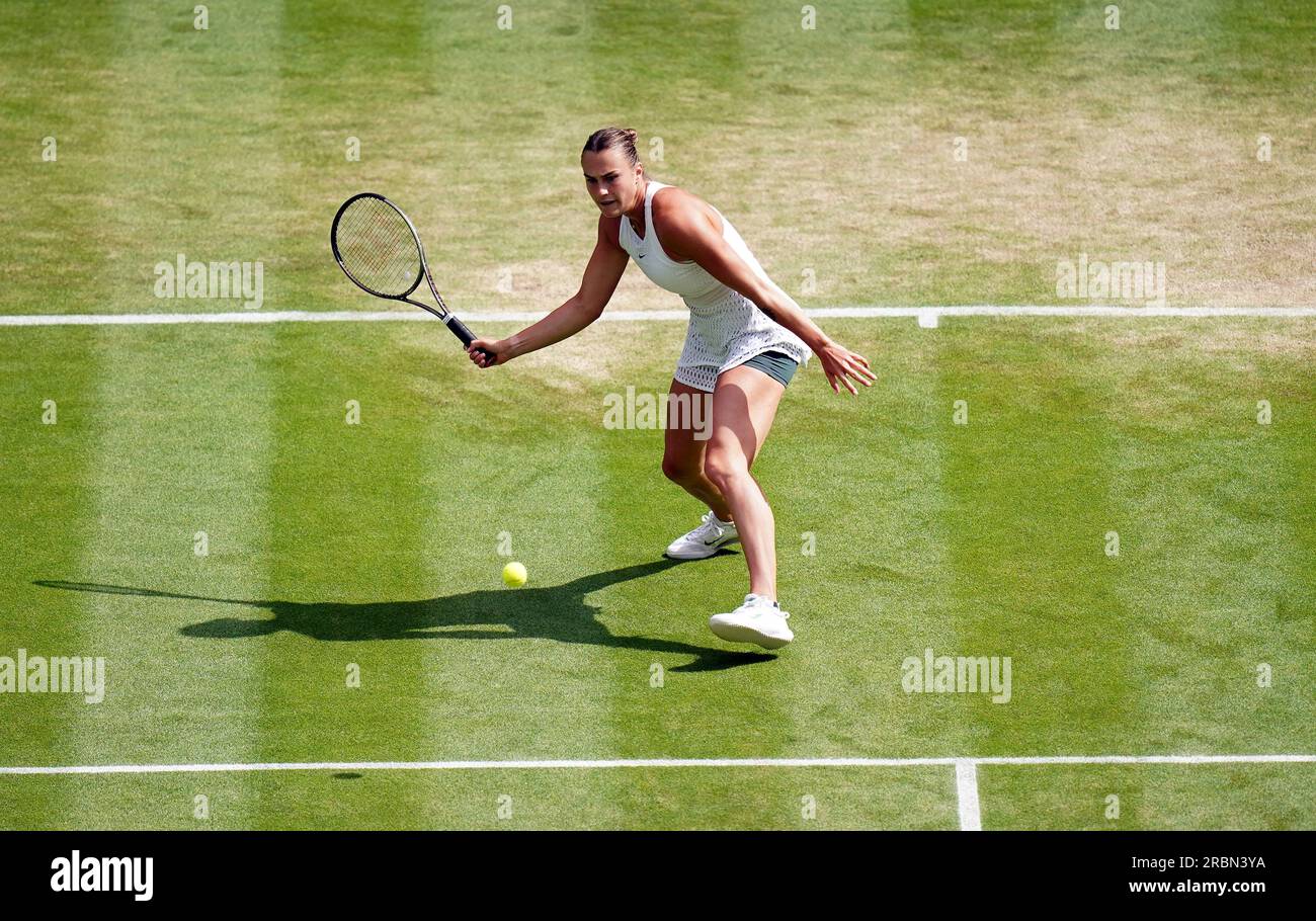 Aryna Sabalenka in action against Ekaterina Alexandrova (not pictured ...