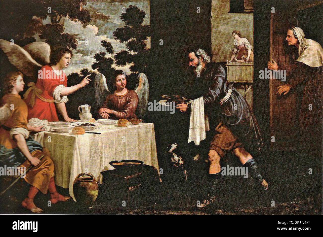 Abraham Und Die Drei Engel by Juan van der Hamen Stock Photo - Alamy