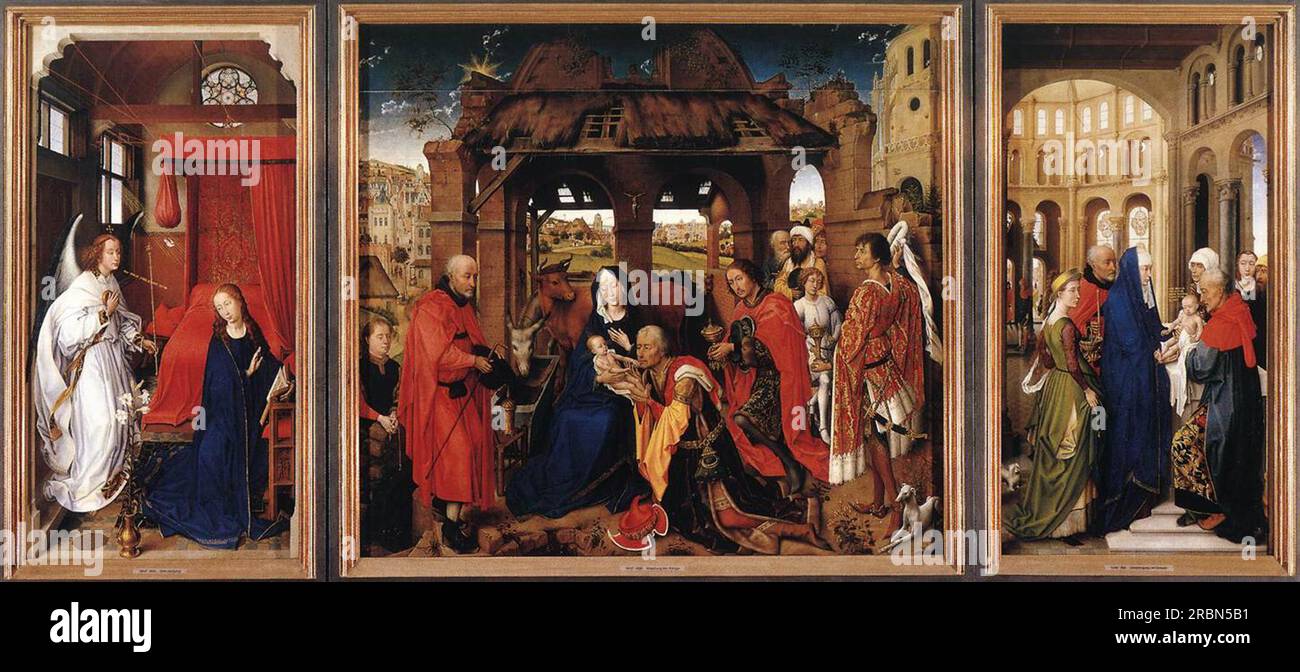 Saint Columba Altarpiece 1455 by Rogier van der Weyden Stock Photo - Alamy