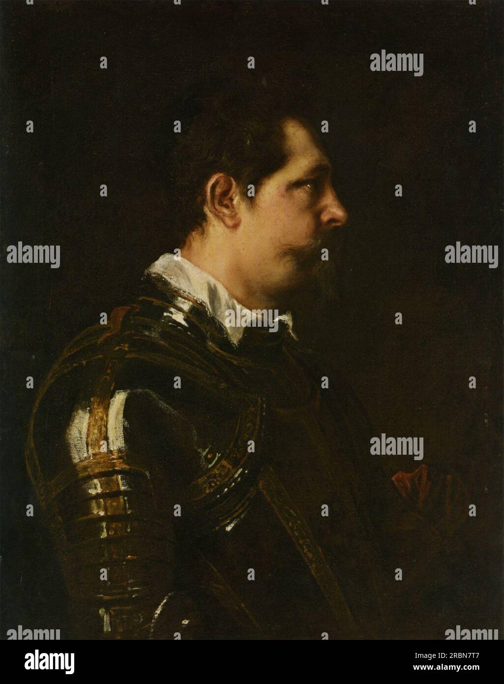 Portrait of a Military Commander bust length in Profile in Damascened ...