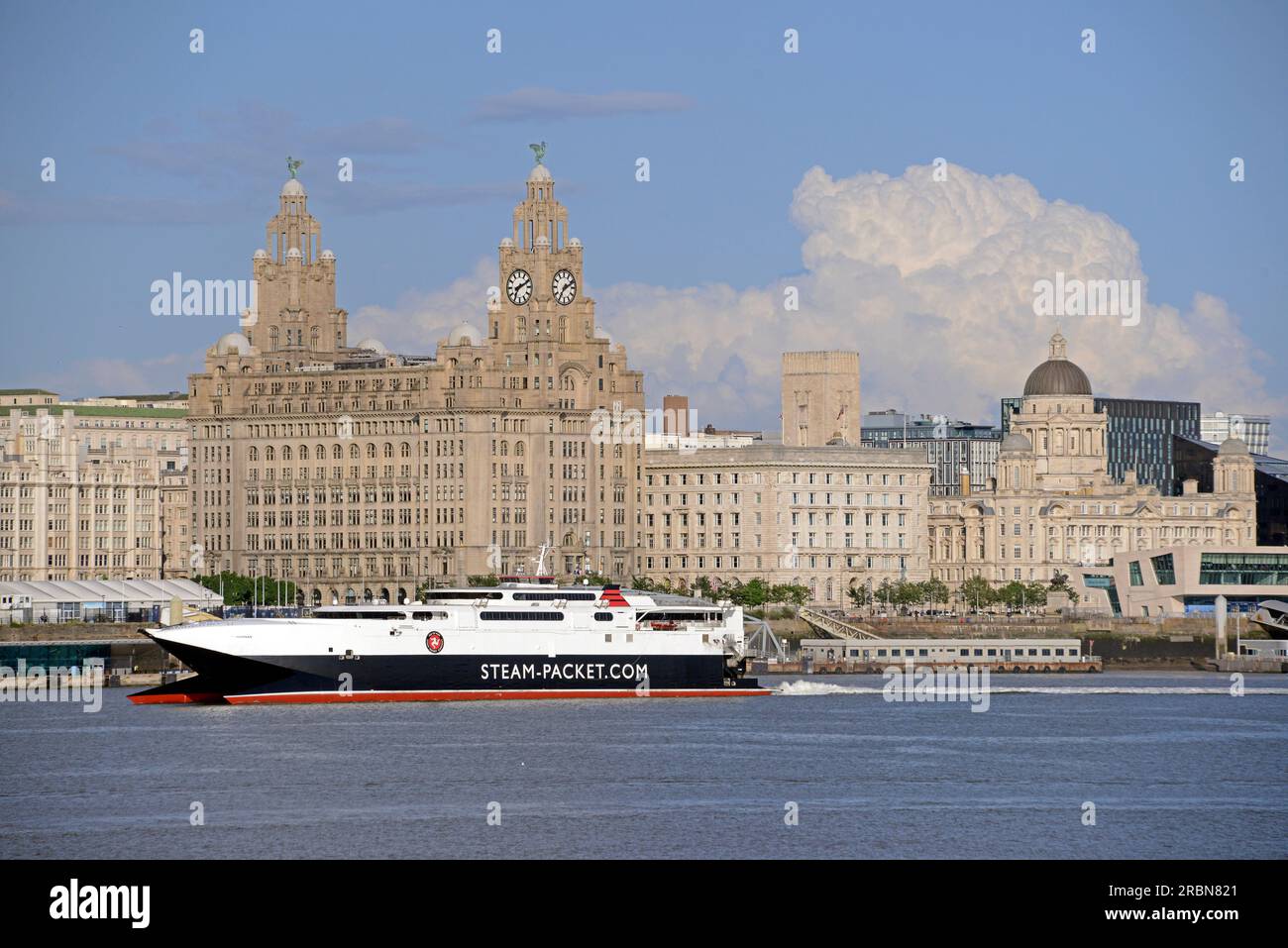 Isle of Man Steam Packet Company's fast ferry MANANNAN in the River ...