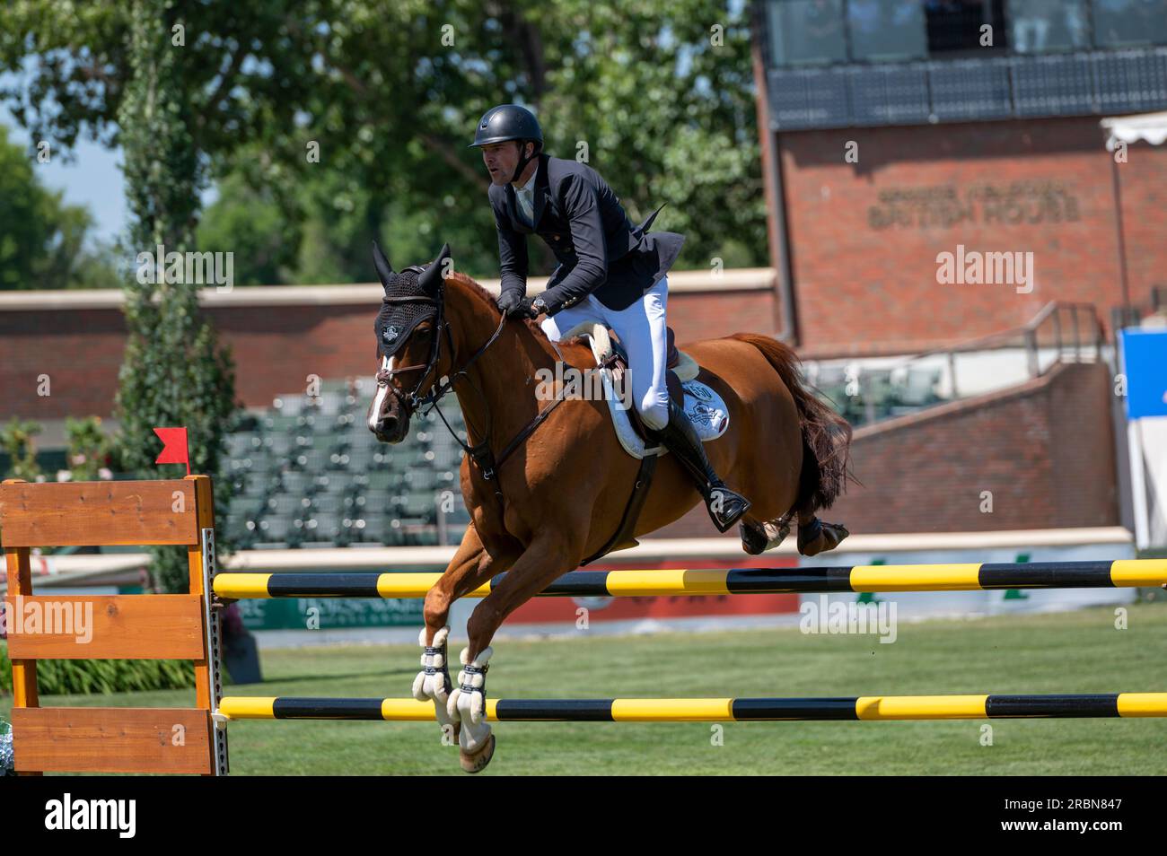 Calgary, Alberta, Canada, 8 July 2023. David Blake (IRL) riding Claude ...