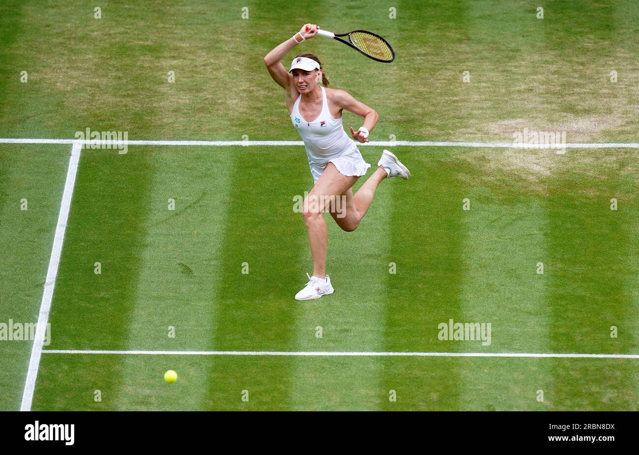 Ekaterina Alexandrova in action against Aryna Sabalenka (not pictured ...