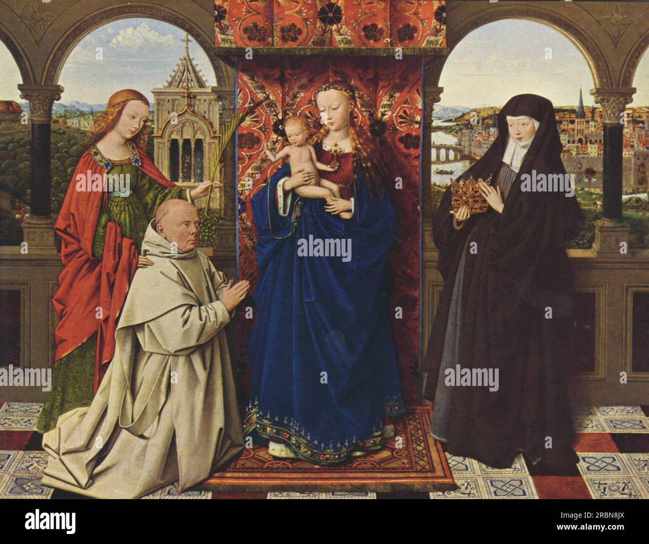 Virgin and Child with Saints and Donor 1441 by Jan van Eyck Stock Photo ...