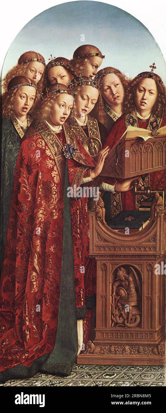 The Ghent Altar (detail) 1432 by Jan van Eyck Stock Photo - Alamy