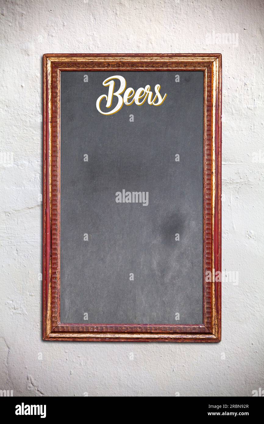 Framed blackboard with copy space ideal to create a trendy menu for a ...