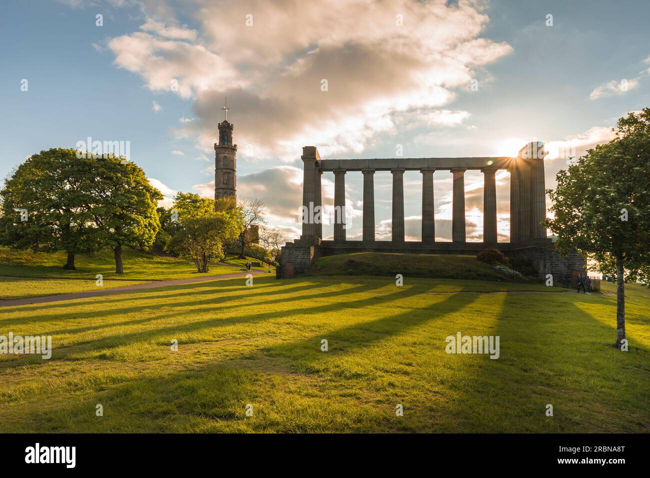 National Monument of Scotland and Nelson Monument on Carlton Hill ...
