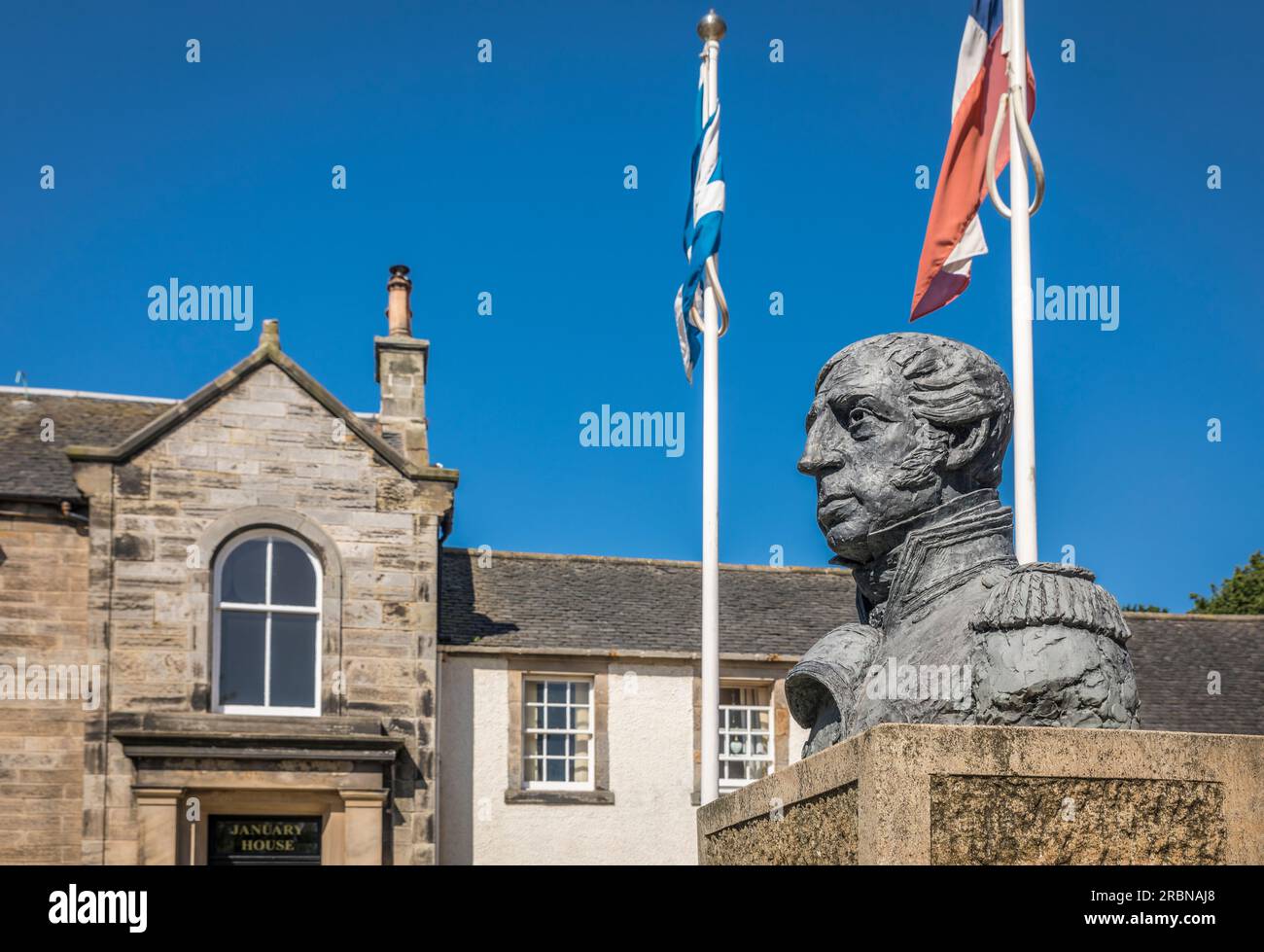 Cochrane Culross Statue in Culross Main Square, Fife, Scotland, UK ...