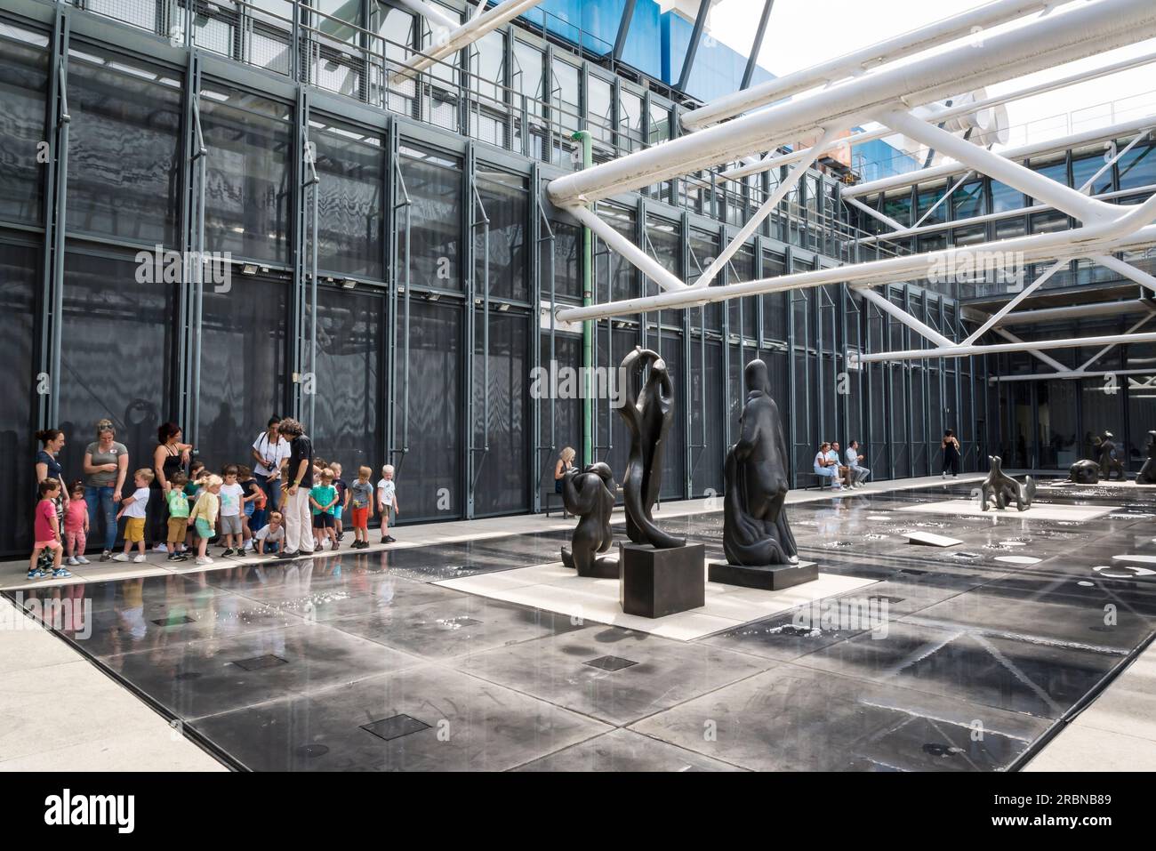 Outdoor roof sculpture, Pompidou Centre, a museum of modern art, Paris ...