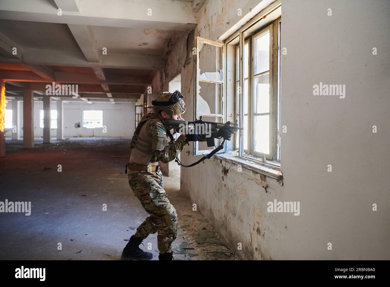 A professional soldier carries out a dangerous military mission in an ...