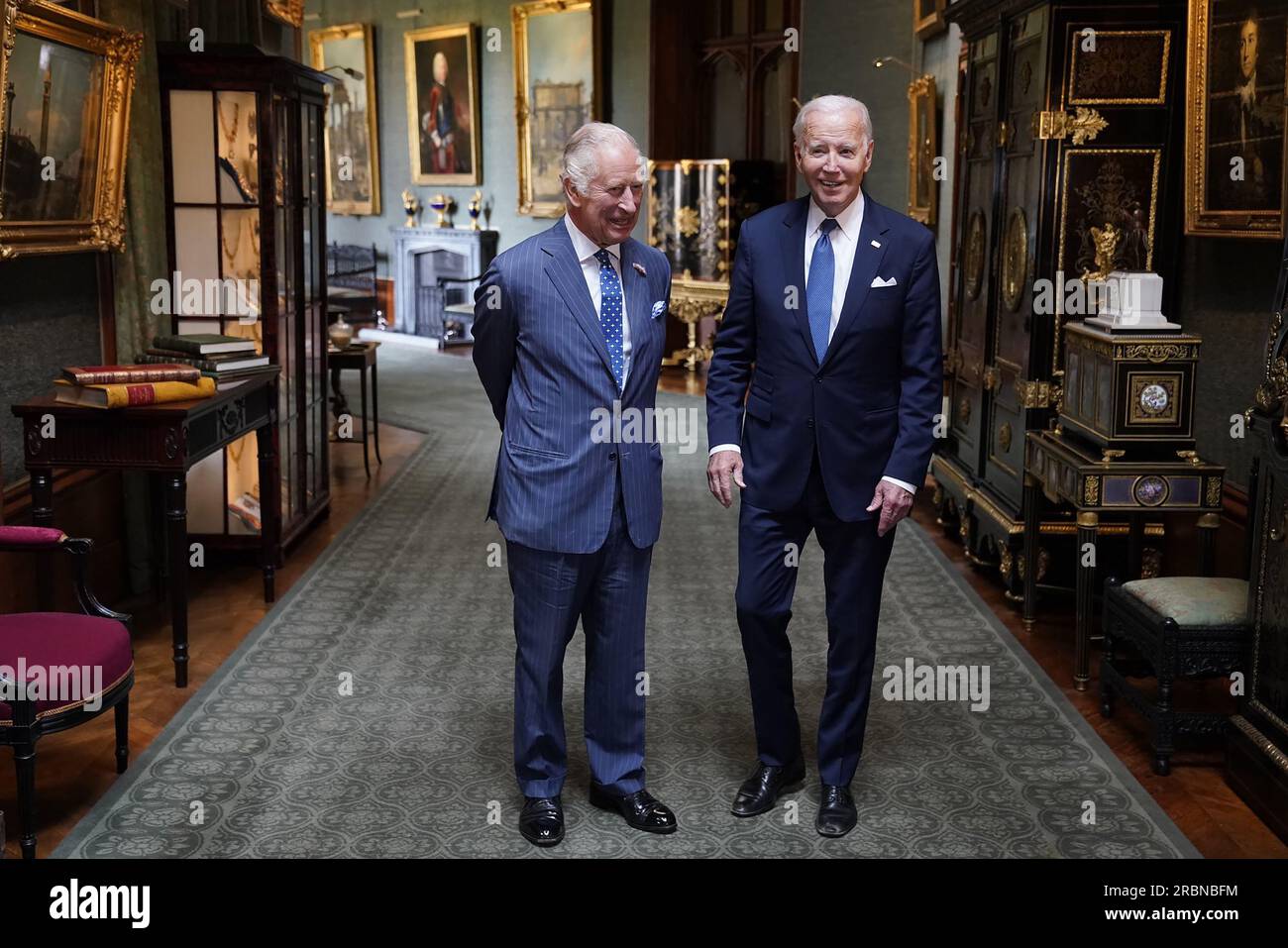 Windsor, UK. 10th July, 2023. US President Joe Biden meets with Britain's King Charles III at ...