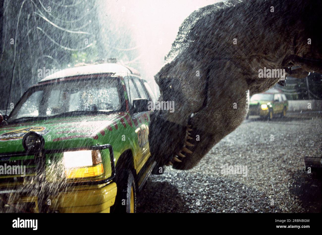 Jurassic Park Dinosaur attack scene Stock Photo - Alamy