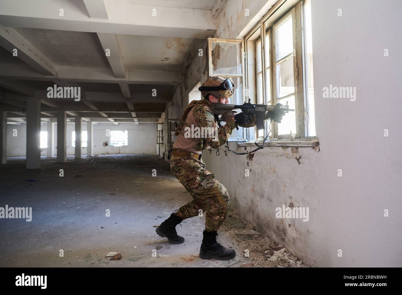 A professional soldier carries out a dangerous military mission in an ...