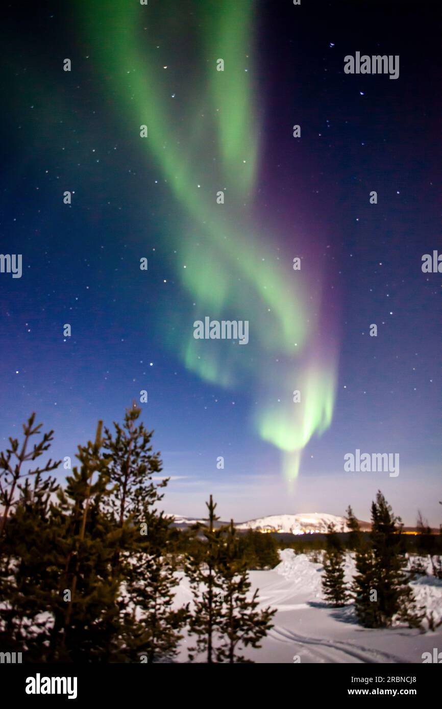 Northern lights in Salla, Lapland, Finland Stock Photo - Alamy