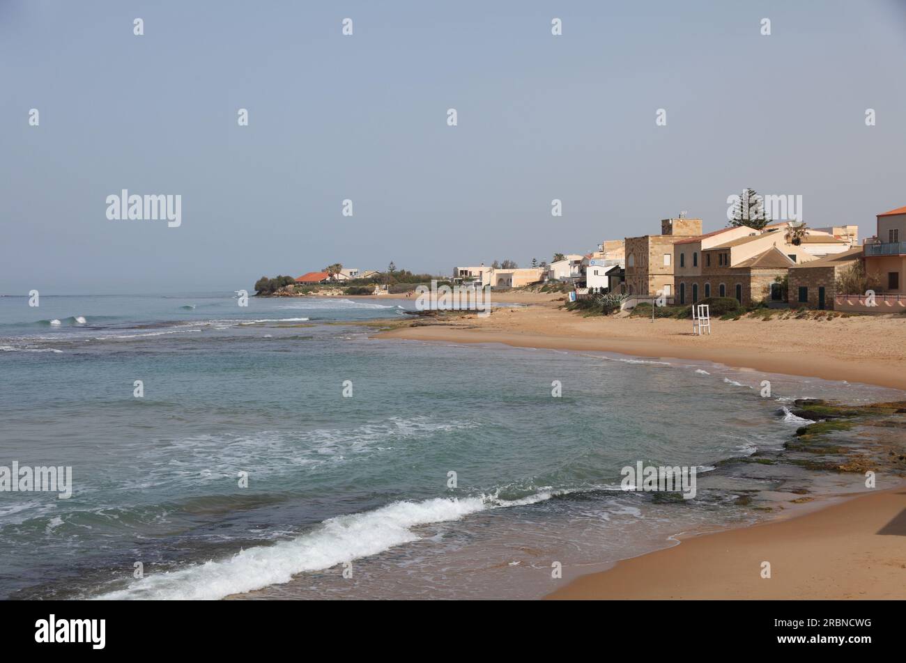 Punta Secca beach, Sicily, Italy, made famous as Marinella in the ...