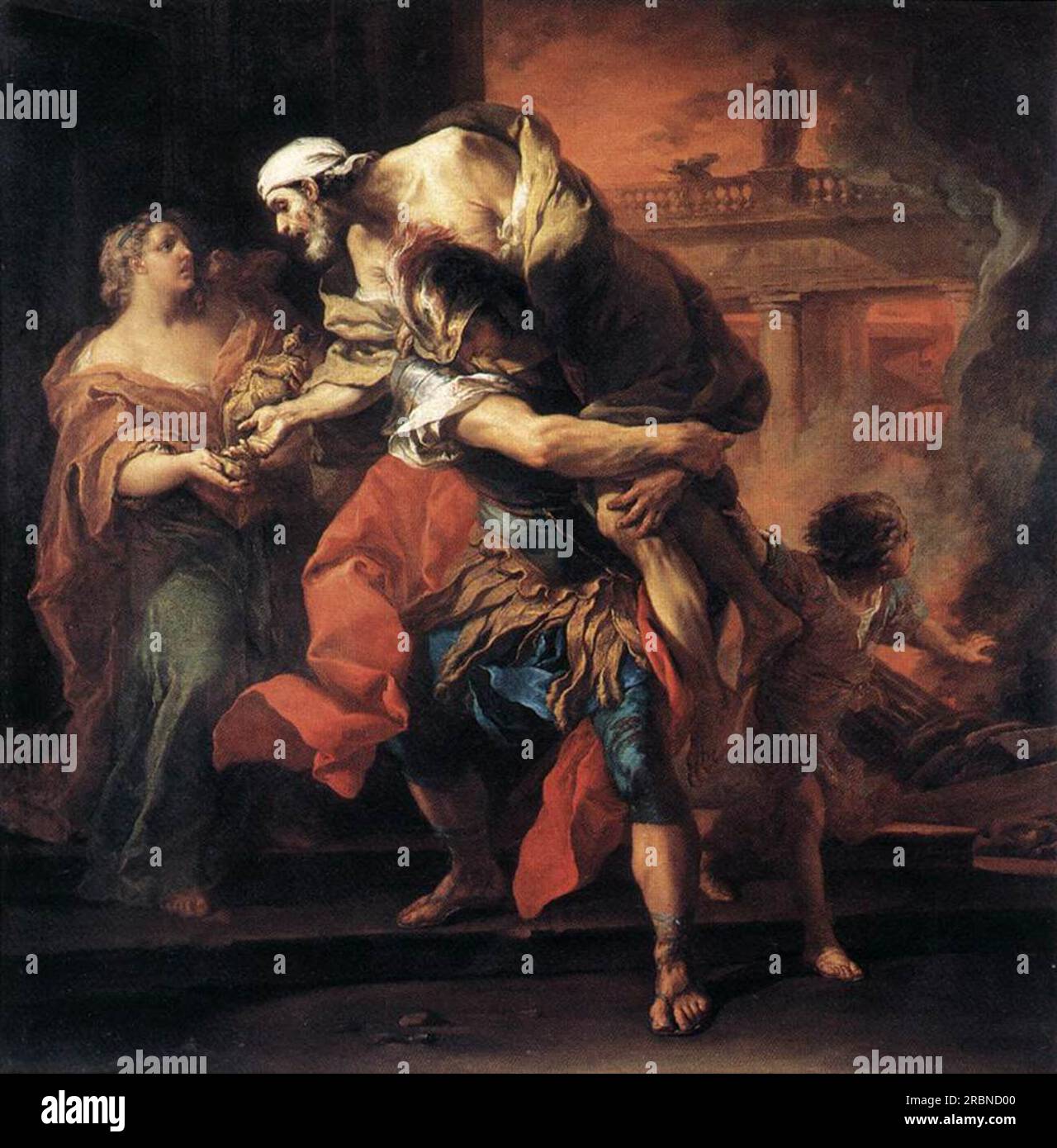 Aeneas Carrying Anchises 1729 by Charles-Andre van Loo (Carle van Loo ...