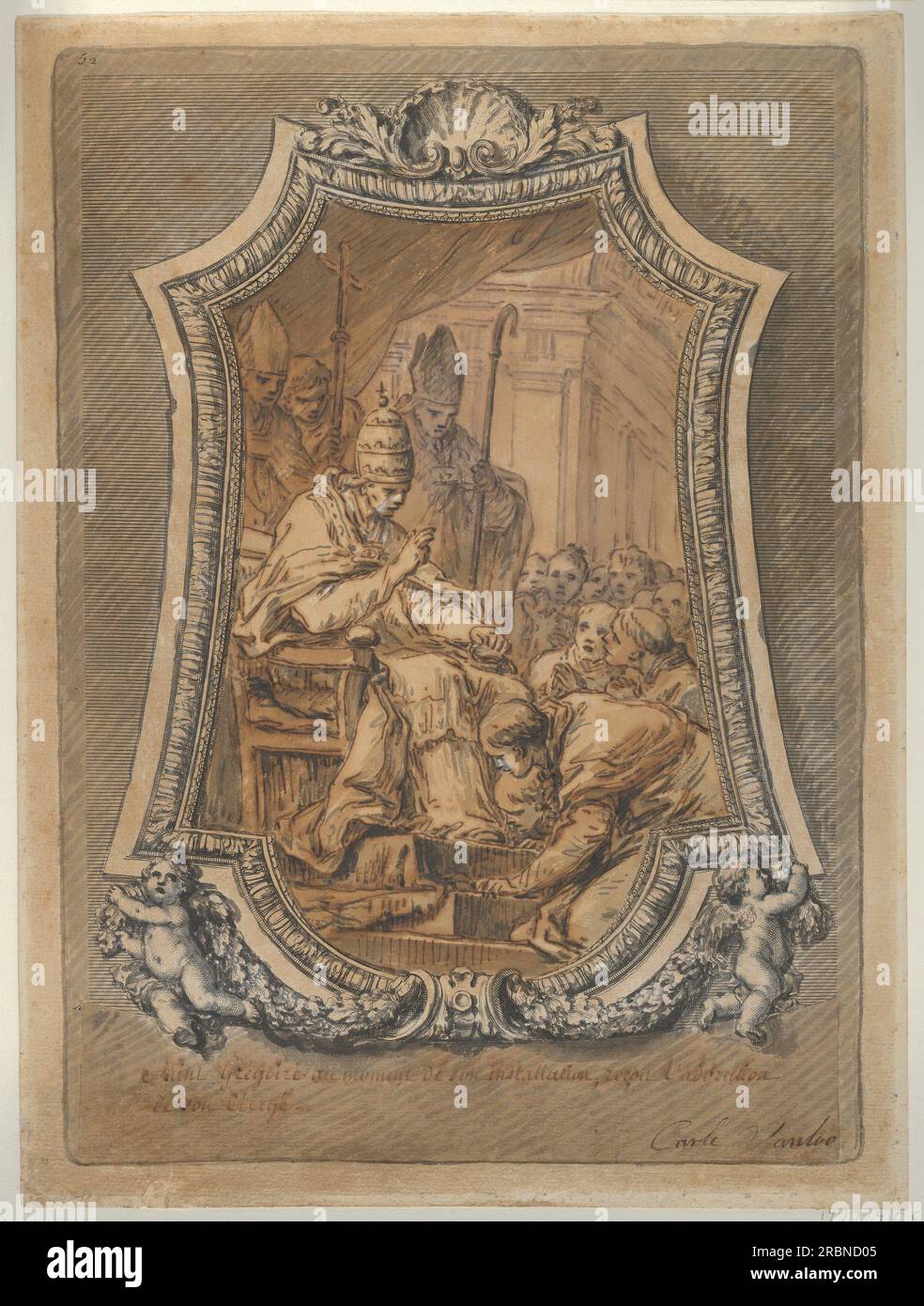 The Clergy of Rome Paying Homage to St. Gregory After His Investiture ...